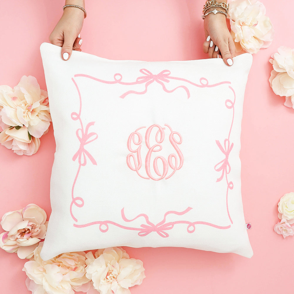 Personalized Bow Pillow Sham | Coquette-Inspired Personalized Décor ...